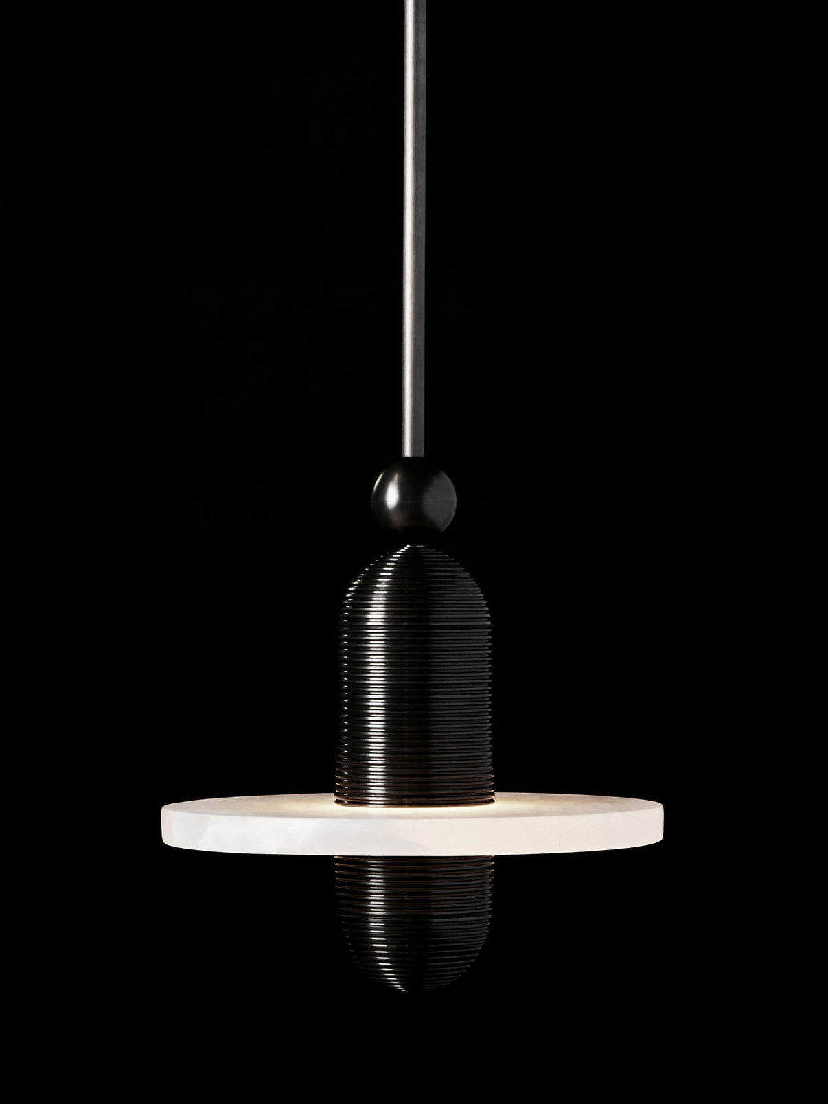 Median Mono Pendant Light - Brass Marble Mono Light Fixture - Modern P ...