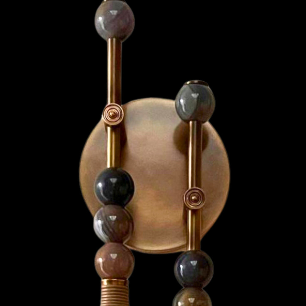 Double TALISMAN Wall Sconce - Wall Sconce Light - Modern gold Wall sco – GlassBlownStudio