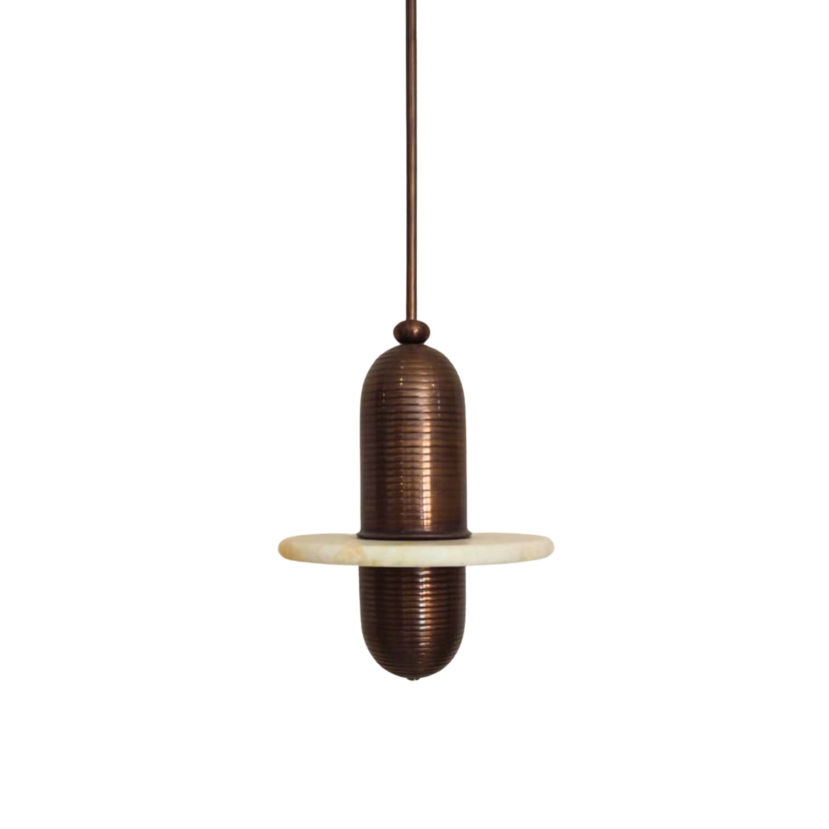 Median Mono Pendant Light - Brass Marble Mono Light Fixture - Modern P ...