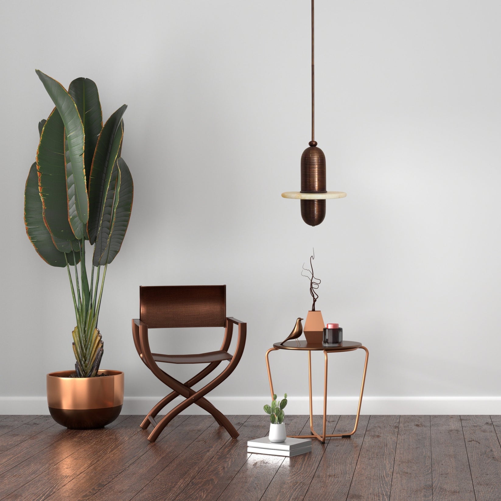 Median Mono Pendant Light - Brass Marble Mono Light Fixture - Modern P ...